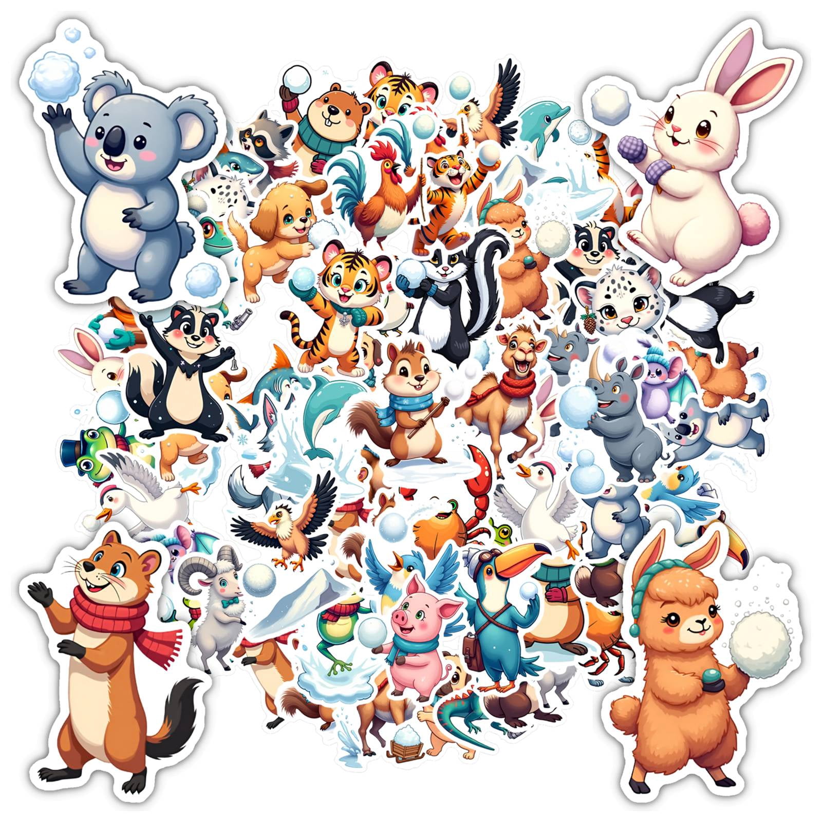 35pcs-50pcs Cute Animal Stickers Cartoon Kids Stickers Waterproof ...
