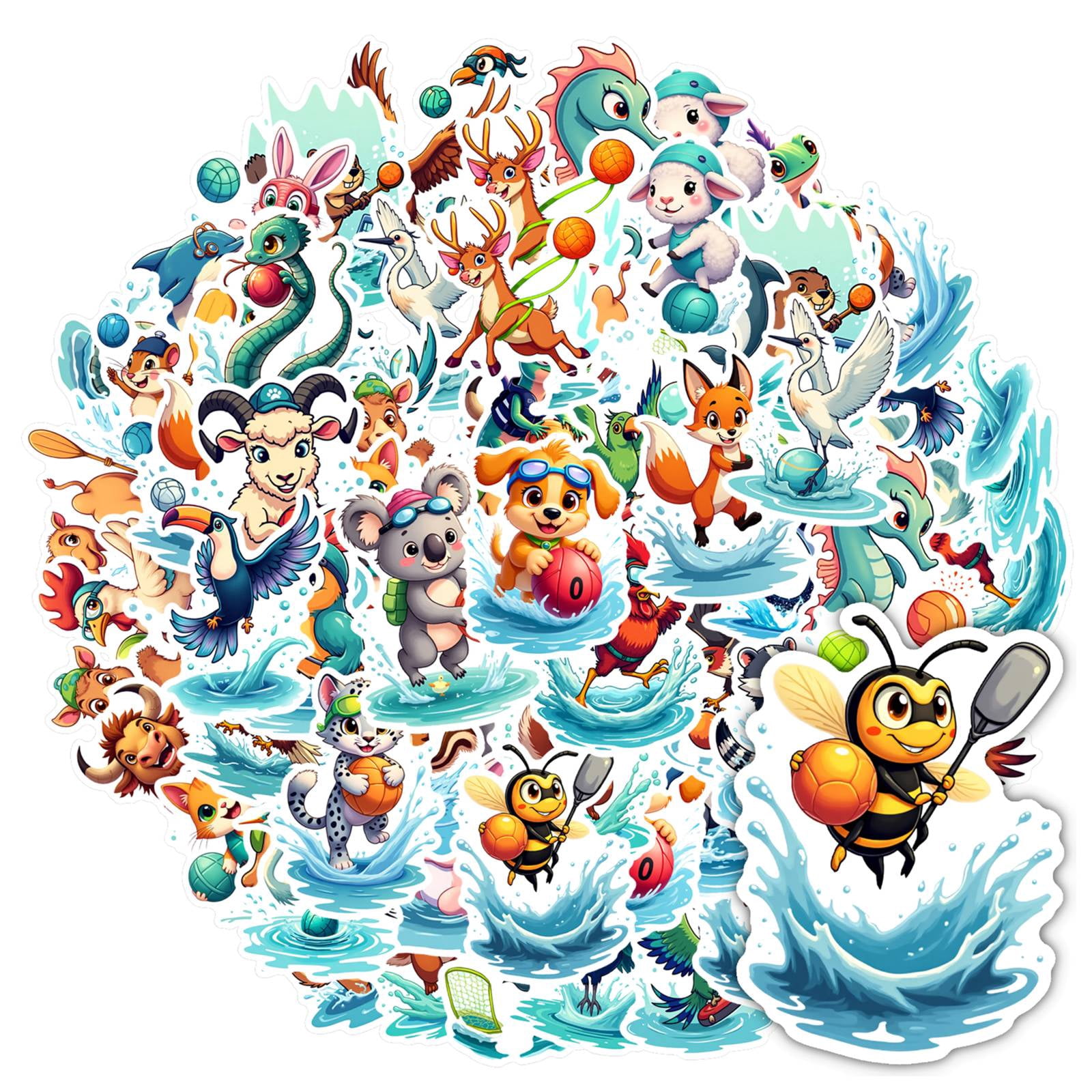 35pcs-50pcs Cute Animal Stickers Cartoon Kids Stickers Waterproof ...