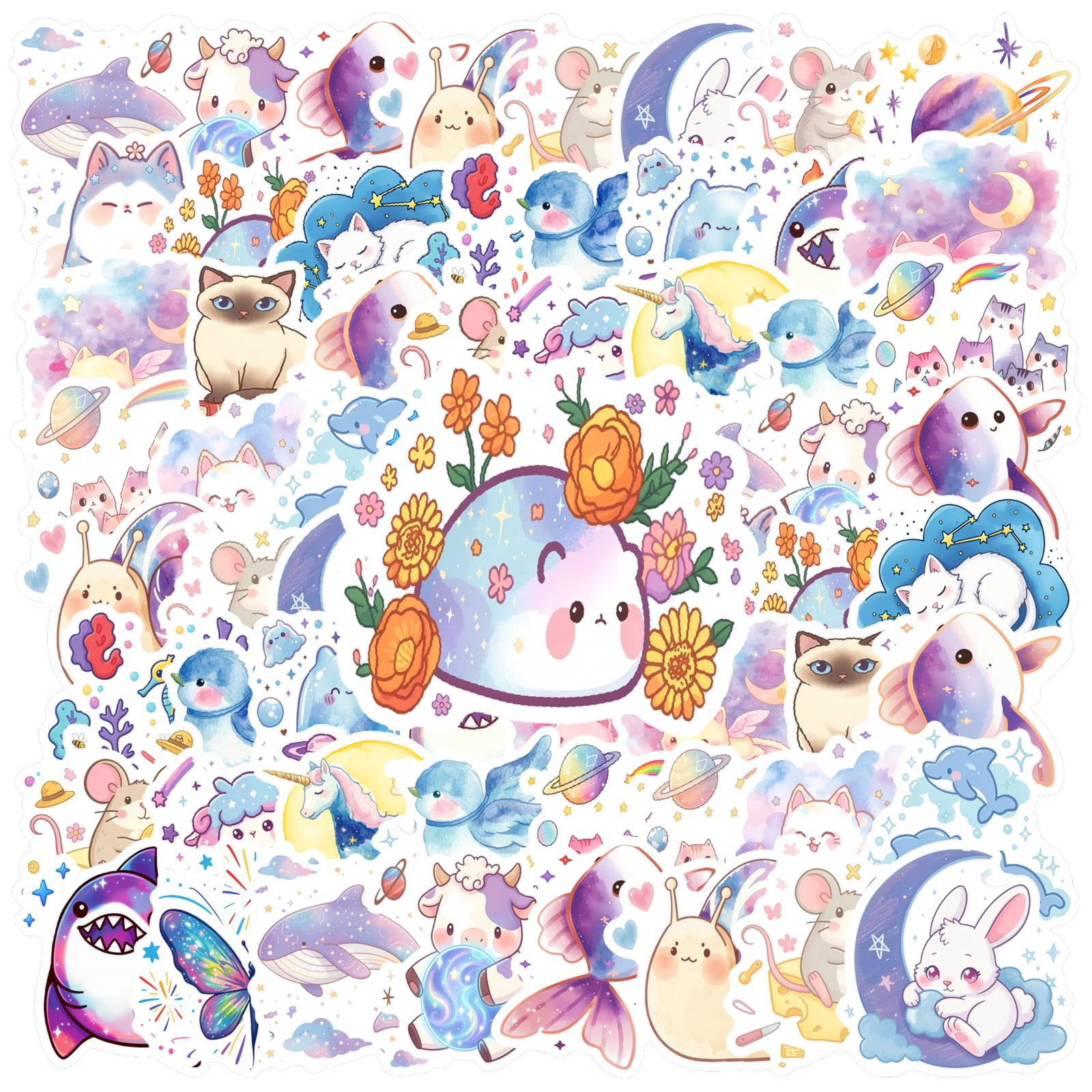 35pcs-50pcs Cute Animal Stickers Fantasy Stationery Stickers Marine ...