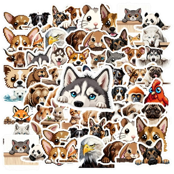 35pcs-50pcs Cute Animal Stickers Pet Funny Stickers Cartoon Dog ...