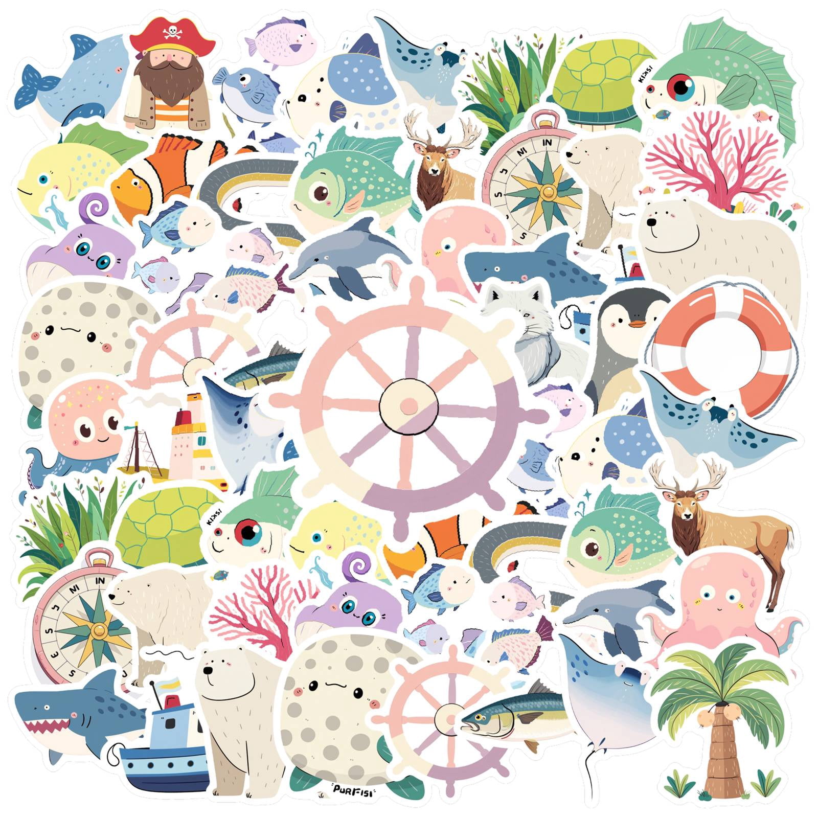 35pcs-50pcs Cute Animal Stickers Wildlife PVC Stickers Kids Stickers ...