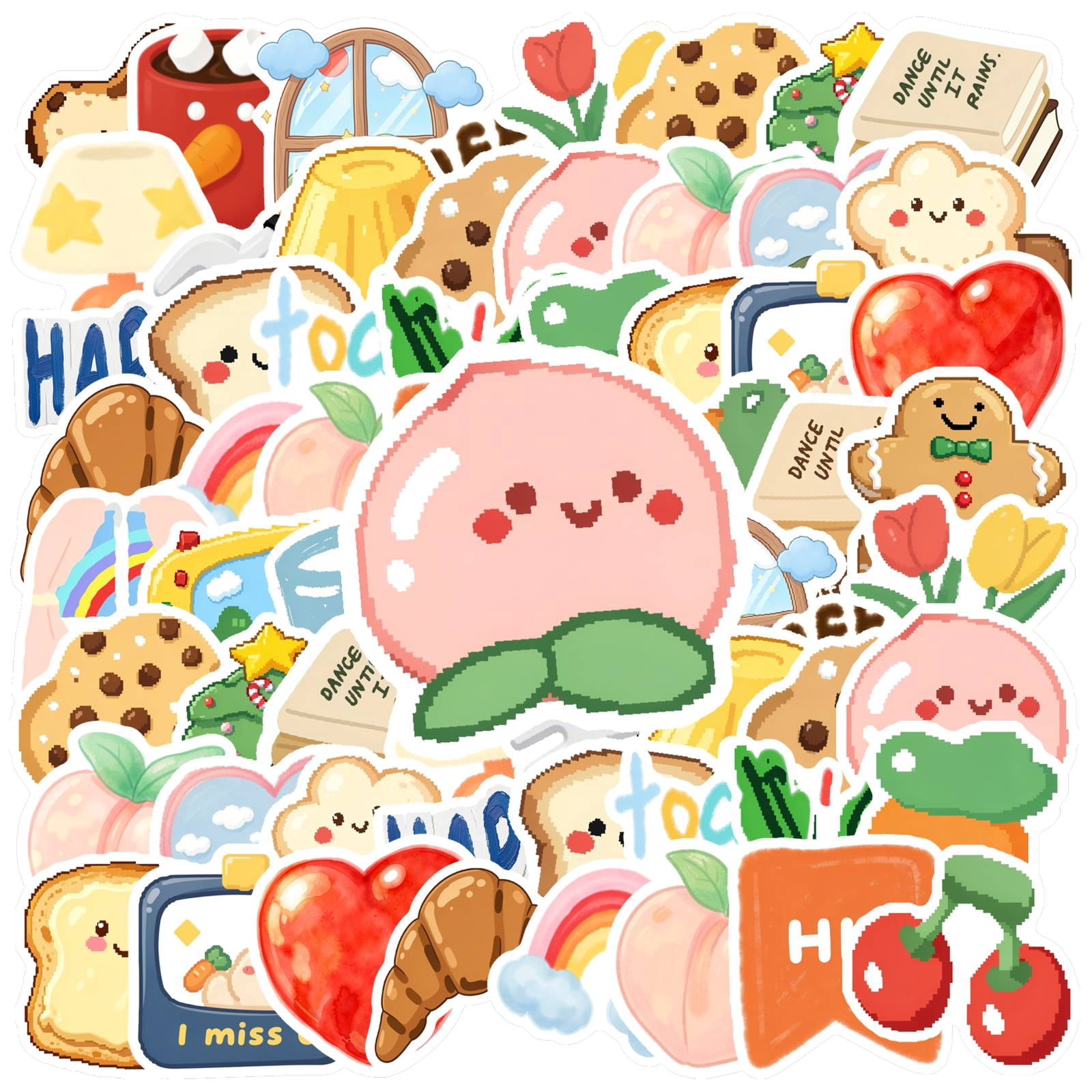 35pcs-50pcs Cute Bear Stickers Cartoon Fruit Stickers Deco Food ...