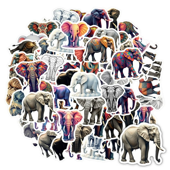 35pcs-50pcs Cute Elephant Stickers Graffiti Animal Stickers PVC ...