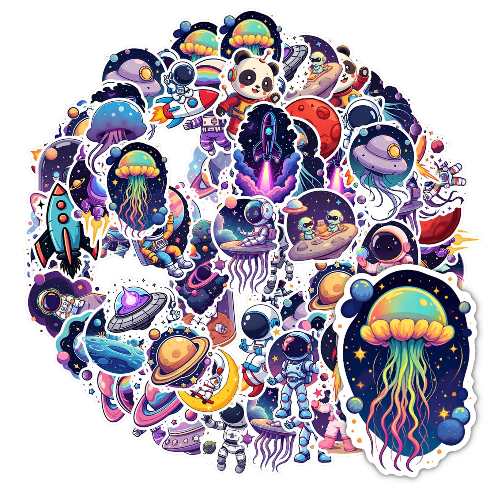 35pcs-50pcs Cute Space Stickers Astronauts Adorable Stickers Rockets ...