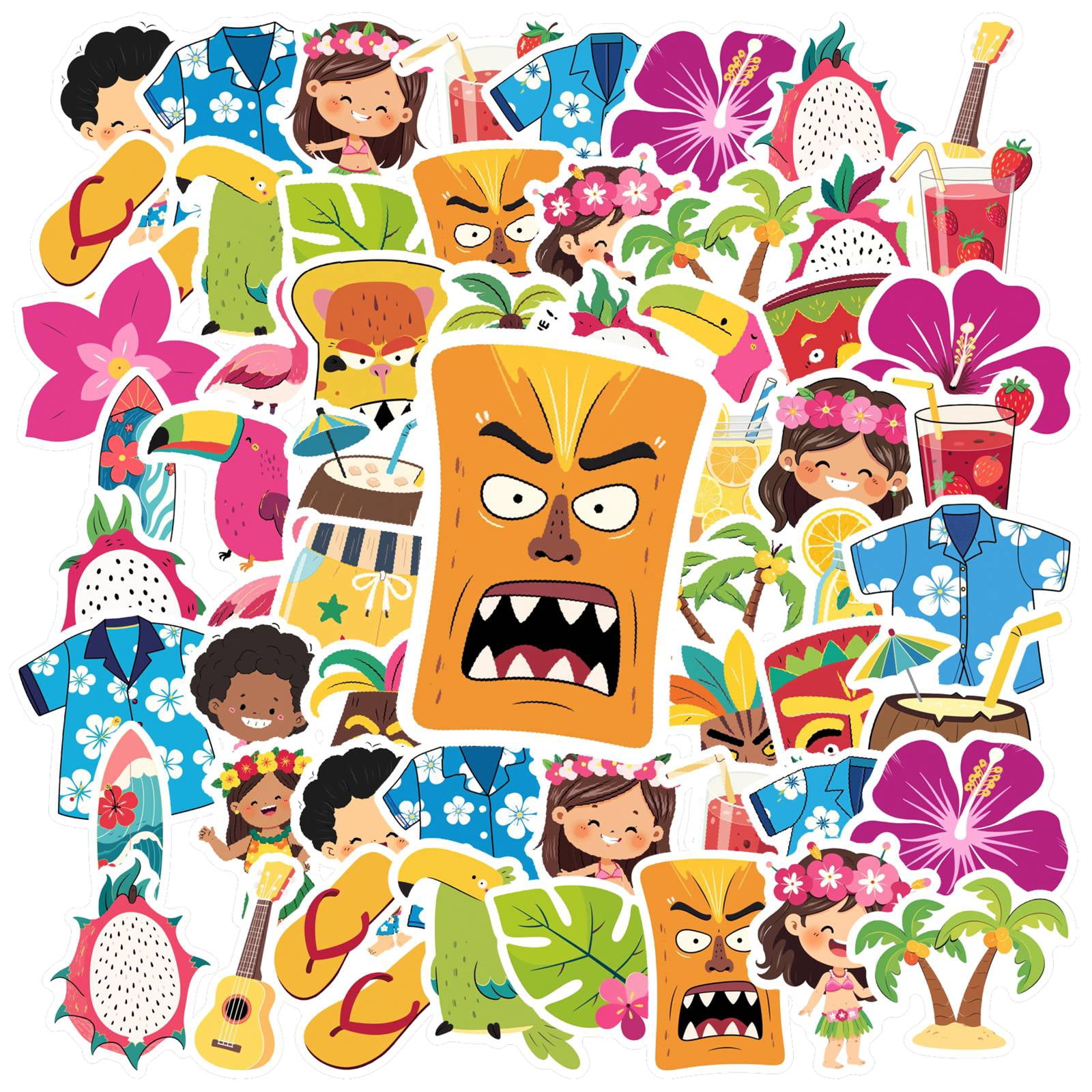35pcs-50pcs Cute Stationery Stickers Tropical PVC Stickers Kids ...