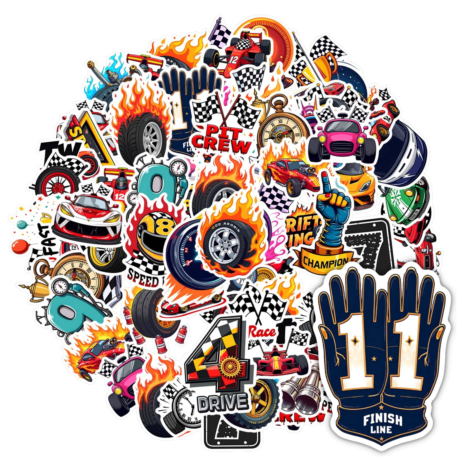 35pcs-50pcs Dynamic Racing Stickers Colorful Speed Decals Exciting ...