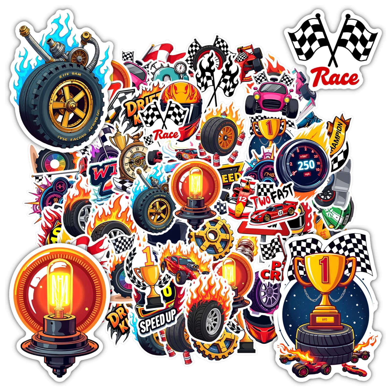 35pcs-50pcs Dynamic Racing Stickers Colorful Speed Decals Exciting ...