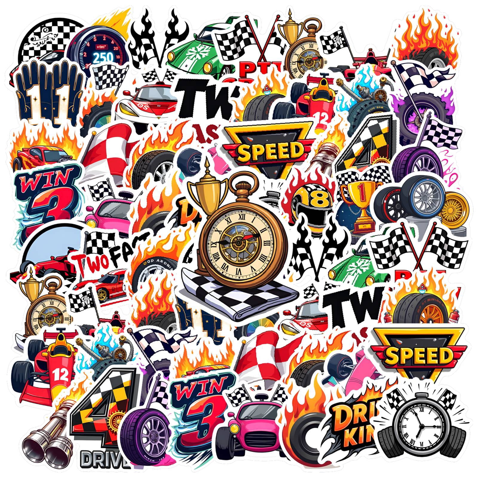 35pcs-50pcs Dynamic Racing Stickers Colorful Speed Decals Exciting ...