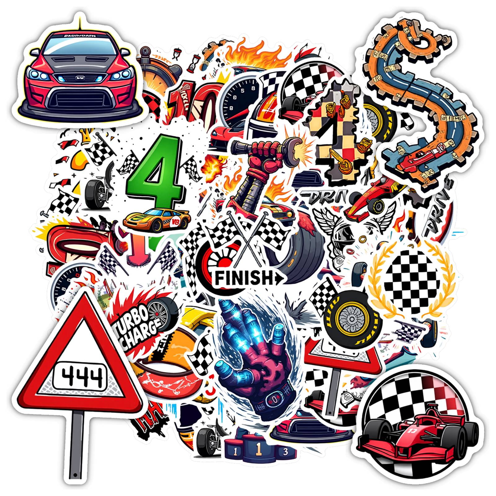 35pcs-50pcs Dynamic Stationery Stickers Motorsport Graffiti Decals ...