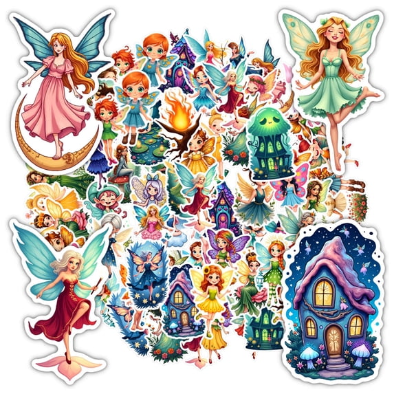 35pcs-50pcs Enchanted Stickers Fairy Stickers Kids Stickers for Luggage ...