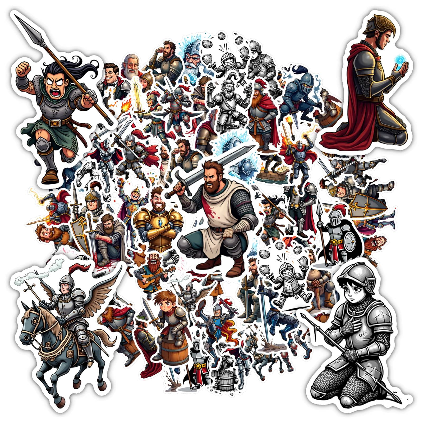 35pcs-50pcs Epic Stickers Knight Fantasy Warriors Stickers Adventure ...