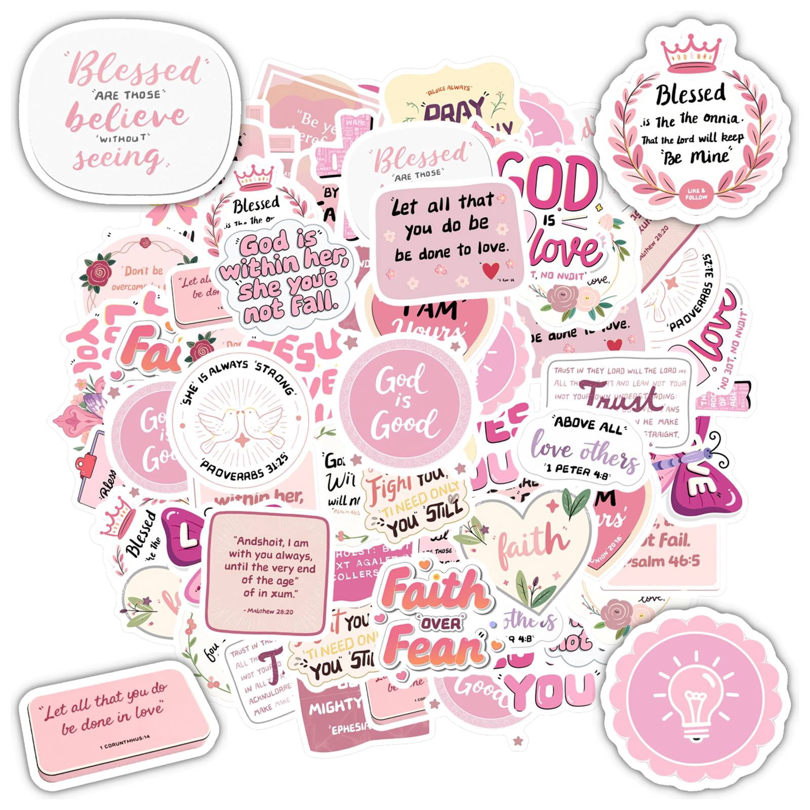 35pcs-50pcs Faith Stickers Stationery Stickers Love Kids Stickers ...