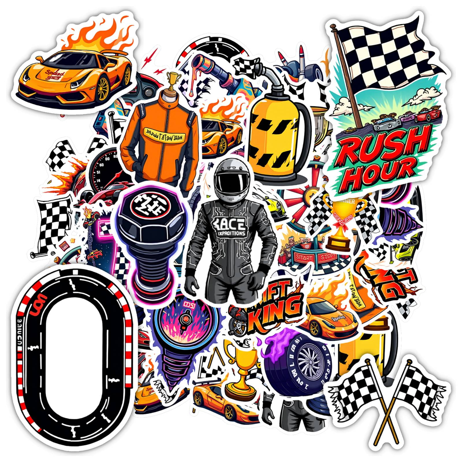 35pcs-50pcs Flaming Racing Stationery Stickers Trophy Teacher Reward ...