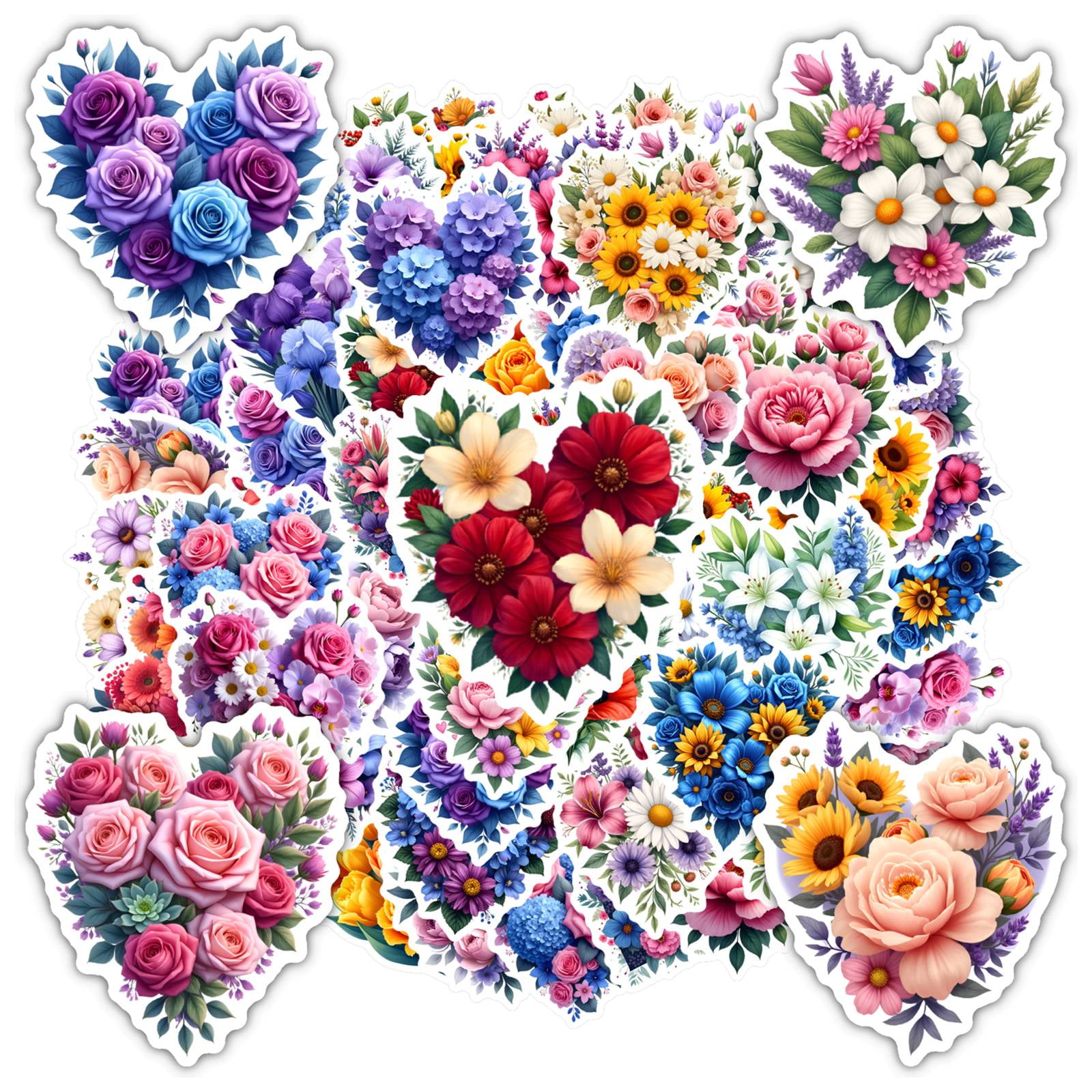 35pcs-50pcs Floral Stickers Nature Stationery Stickers Cute Teacher ...
