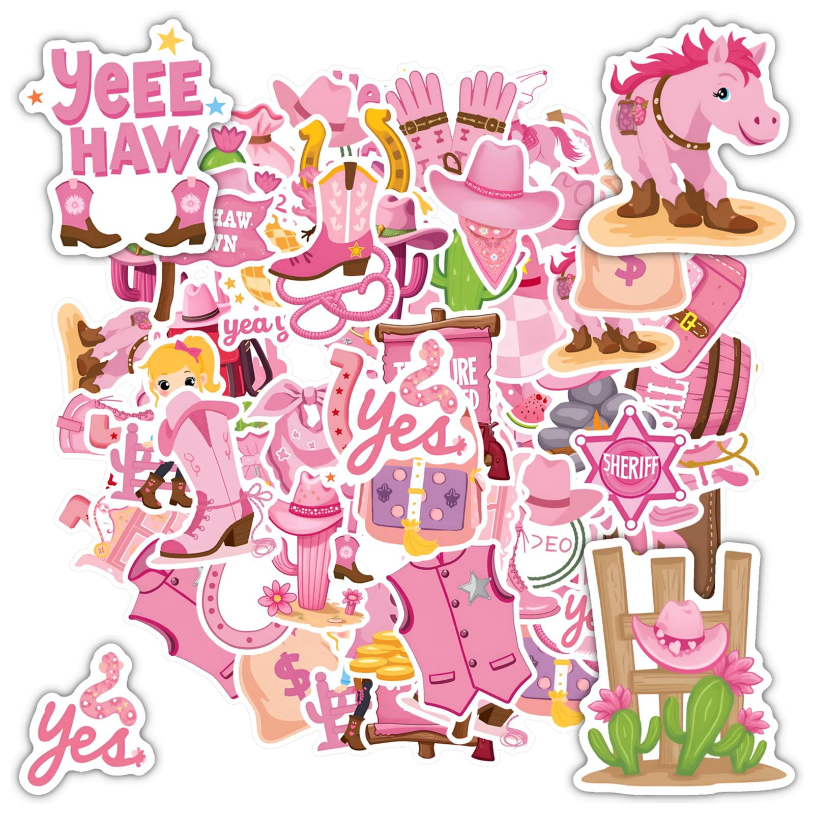 35pcs-50pcs Funny Stationery Stickers Pink Rodeo Kids Stickers for ...
