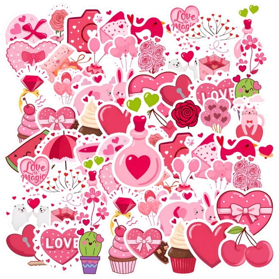 35pcs-50pcs Heart Stickers Stationery Stickers Love Kids Stickers ...