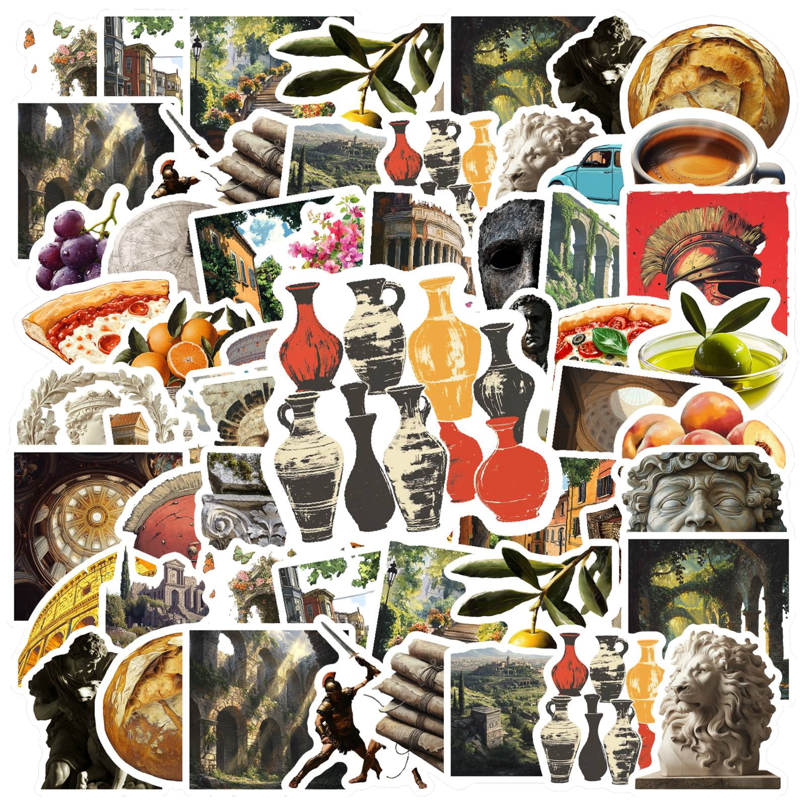 35pcs-50pcs Historic Stickers Stationery Stickers Roman Stickers ...