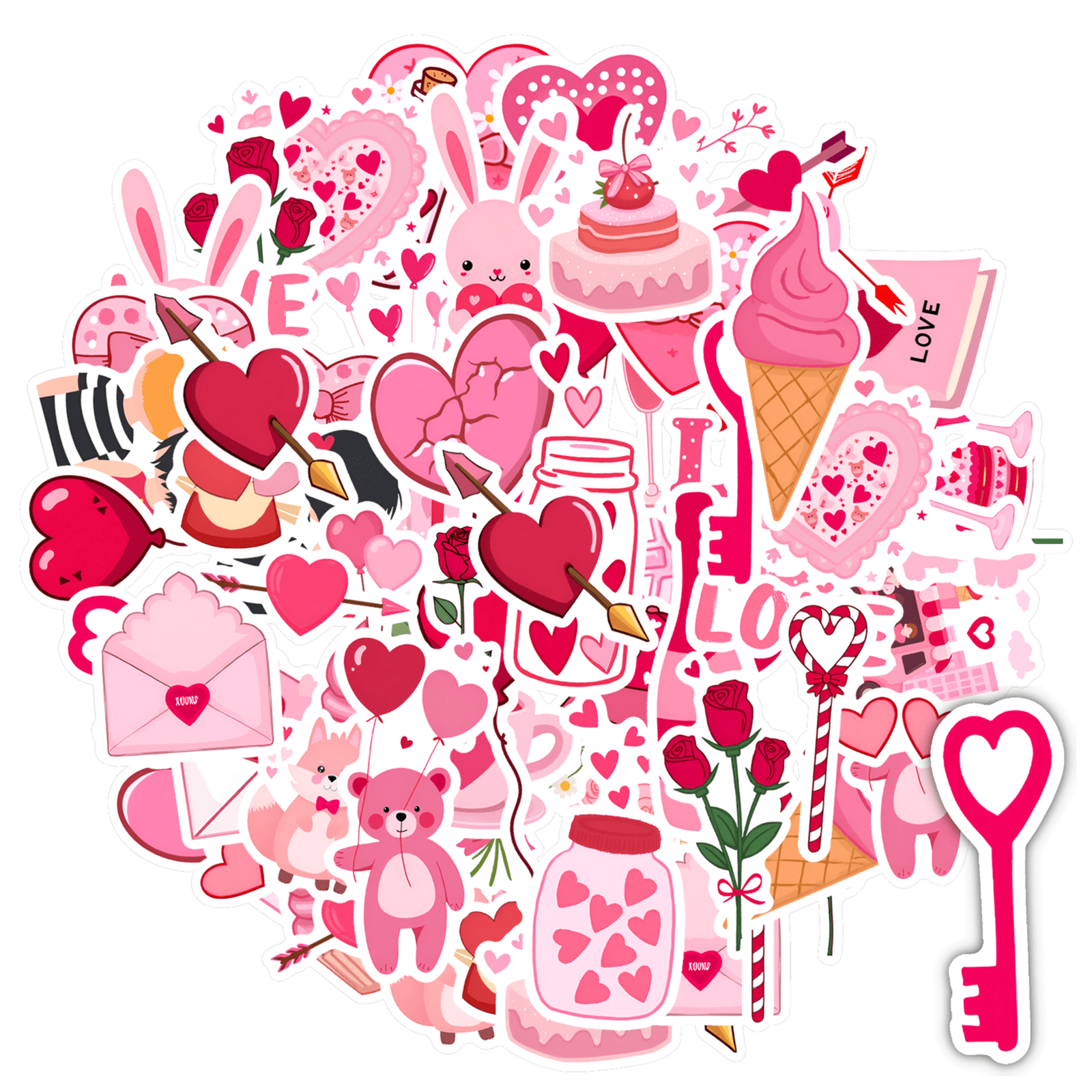 35pcs-50pcs Lovely Stickers Stationery Stickers Romantic Kids Stickers ...