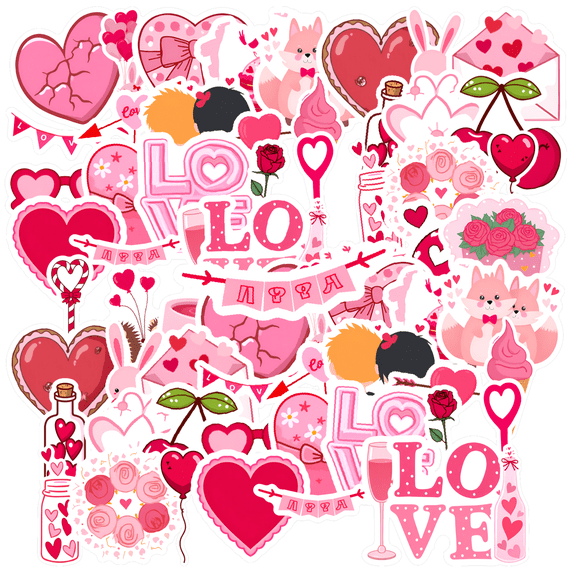 35pcs-50pcs Lovely Stickers Stationery Stickers Romantic Kids Stickers ...