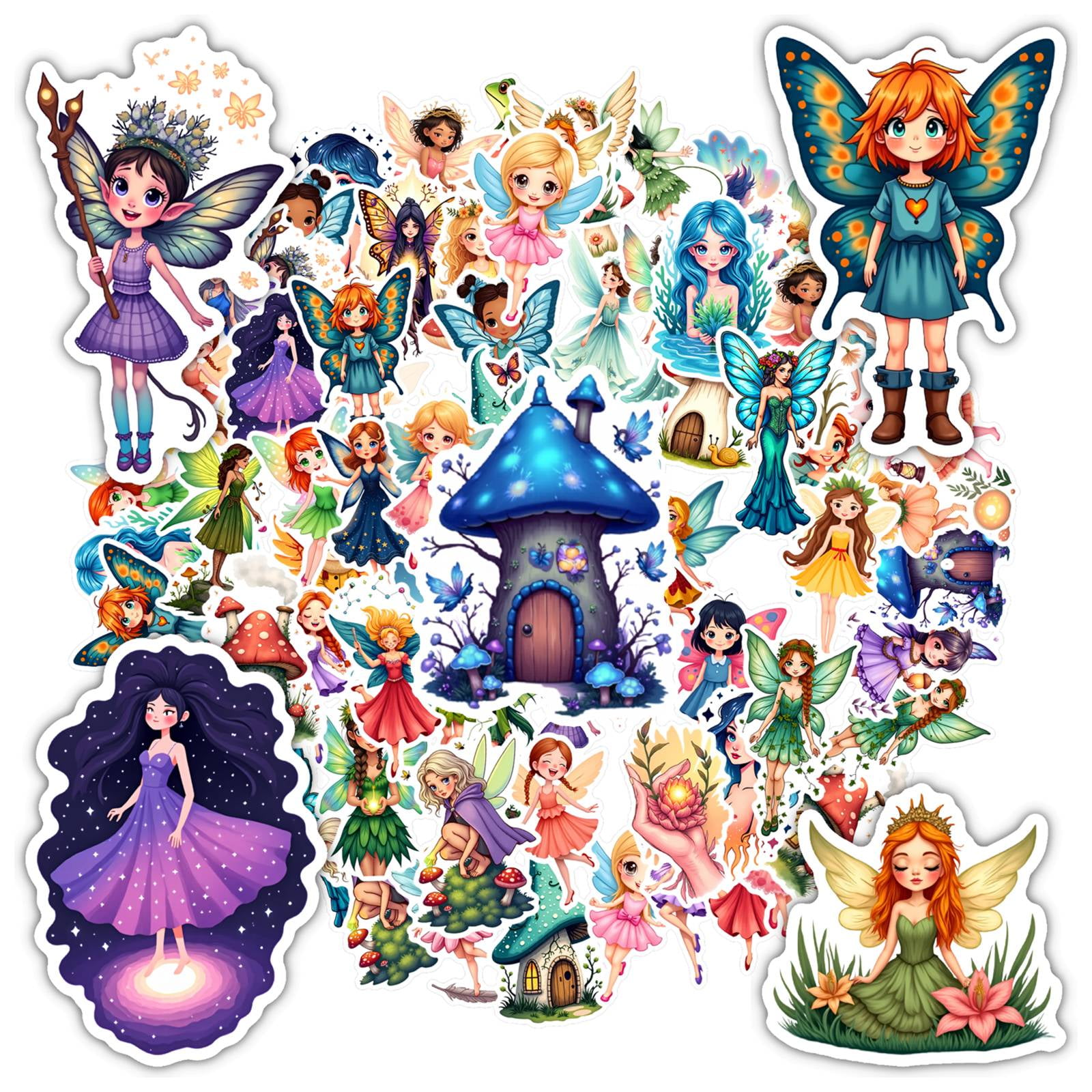 35pcs-50pcs Magical Stickers Kids Stickers Enchanting Stationery ...