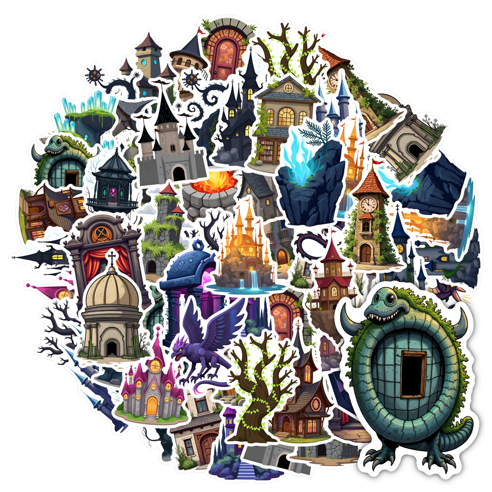 35pcs-50pcs Mystical Stickers Fantasy Stationery Graffiti PVC Stickers ...