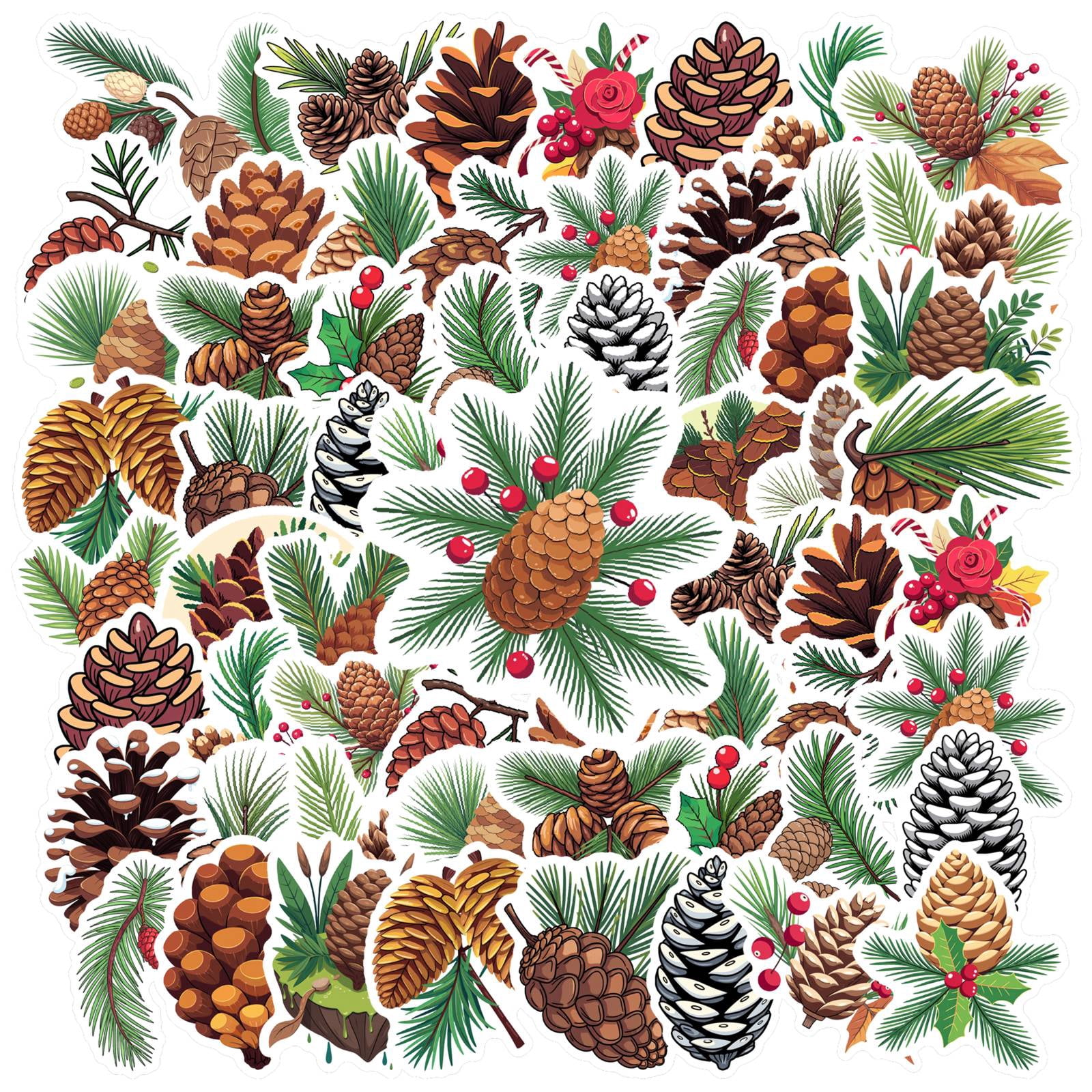 35pcs-50pcs Natural Stationery Stickers Pine Kids Stickers Pine Teacher ...