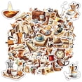 35pcs-50pcs Retro Stationery Stickers Coffee Graffiti Decals Classic ...