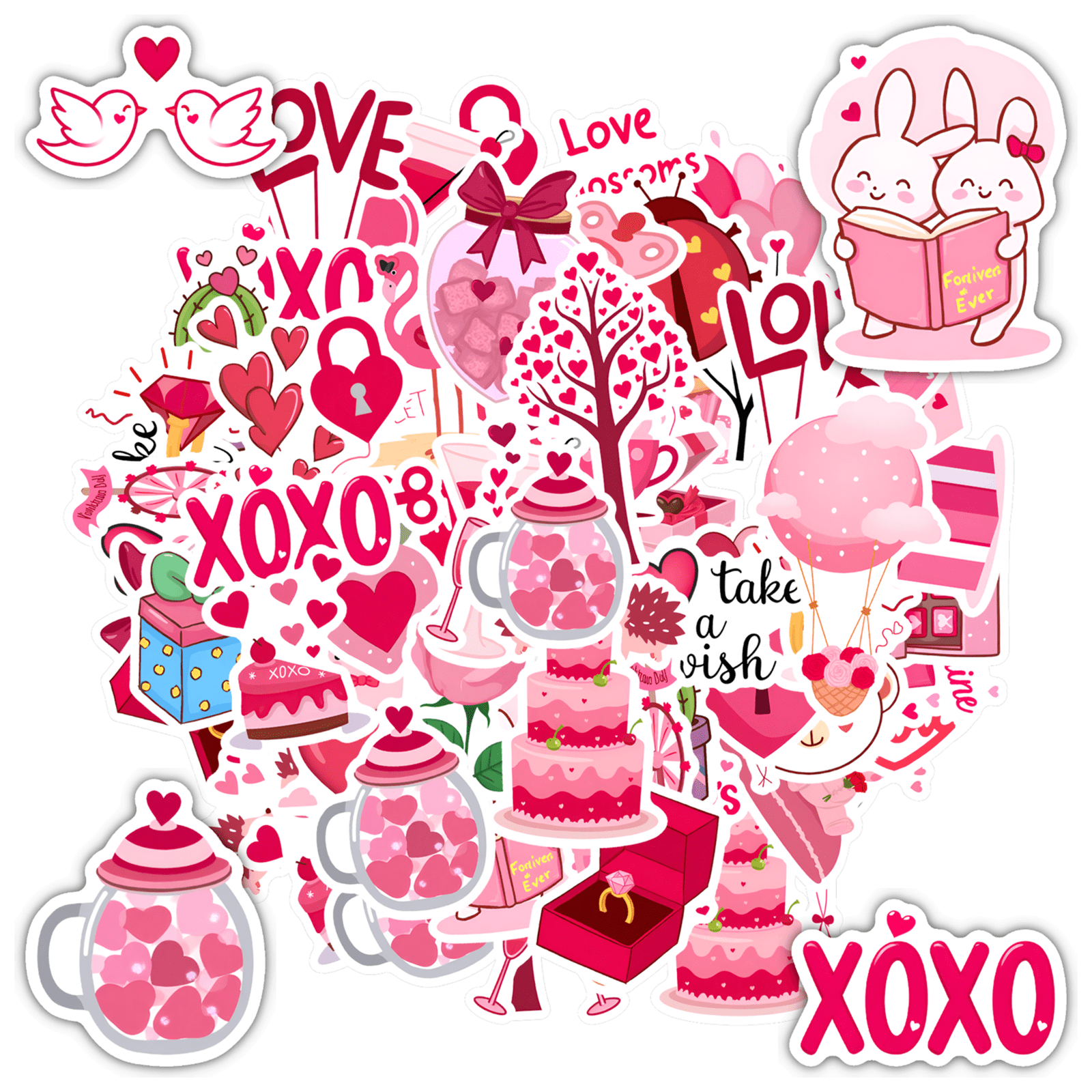 35pcs-50pcs Romantic Stationery Stickers Cute Teacher Reward Graffiti ...