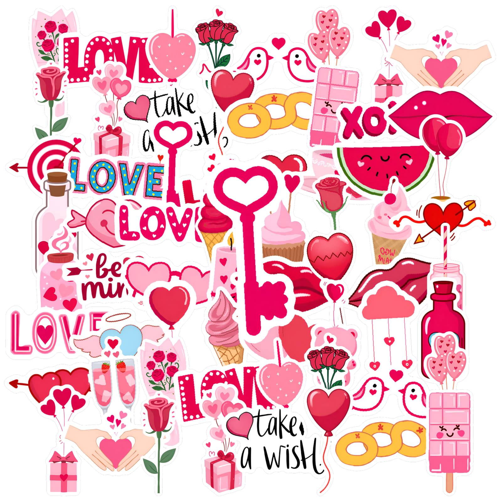 35pcs-50pcs Romantic Stationery Stickers Love Kids Stickers Heart ...
