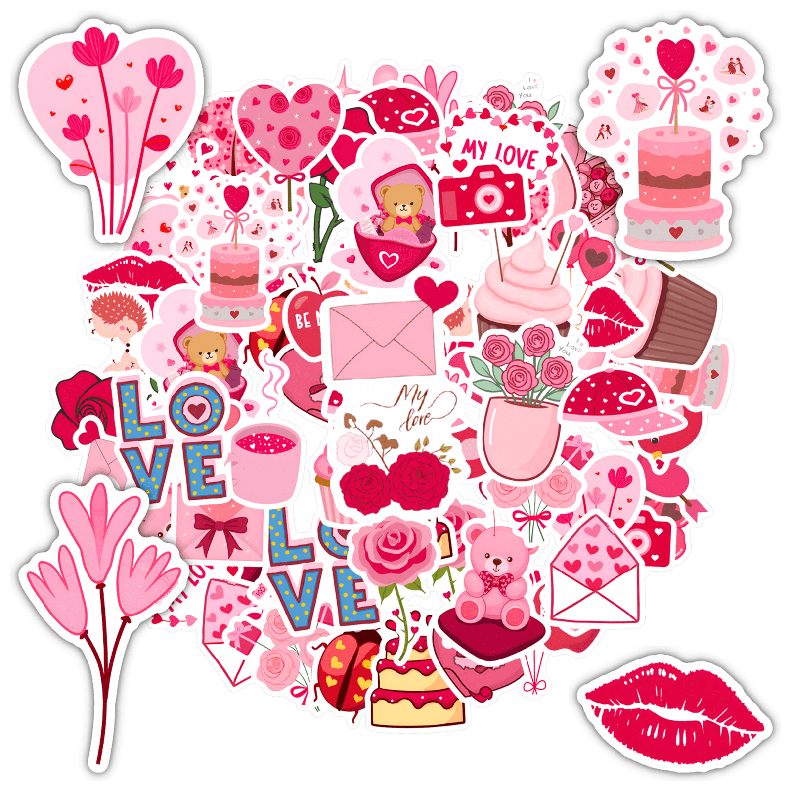 35pcs-50pcs Romantic Stationery Stickers Love Kids Stickers Toy Cute ...
