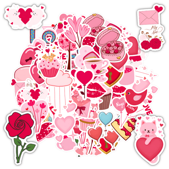 35pcs-50pcs Romantic Stationery Stickers Love Kids Stickers Toy Cute ...