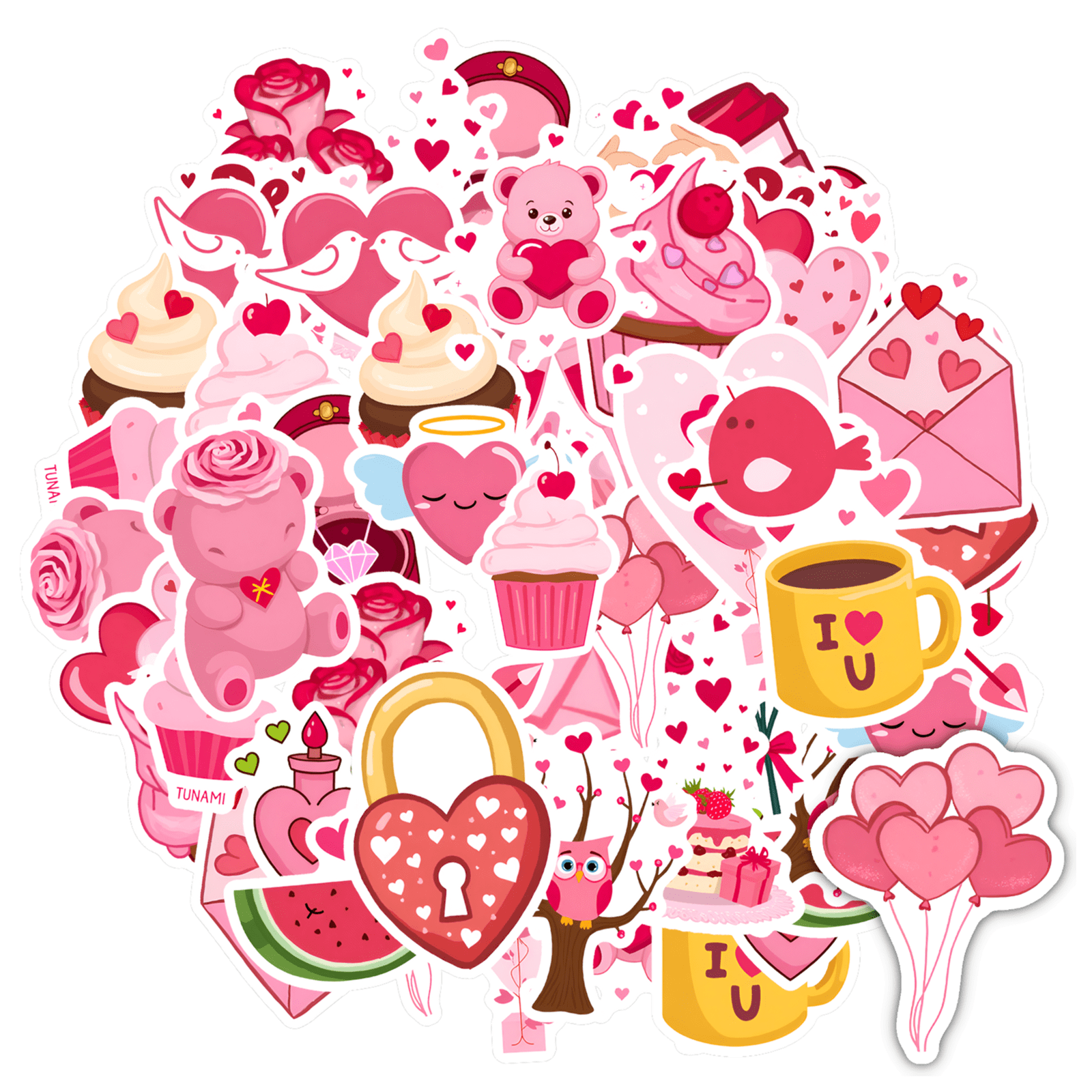 35pcs-50pcs Romantic Stickers Valentine Stationery Stickers Love ...