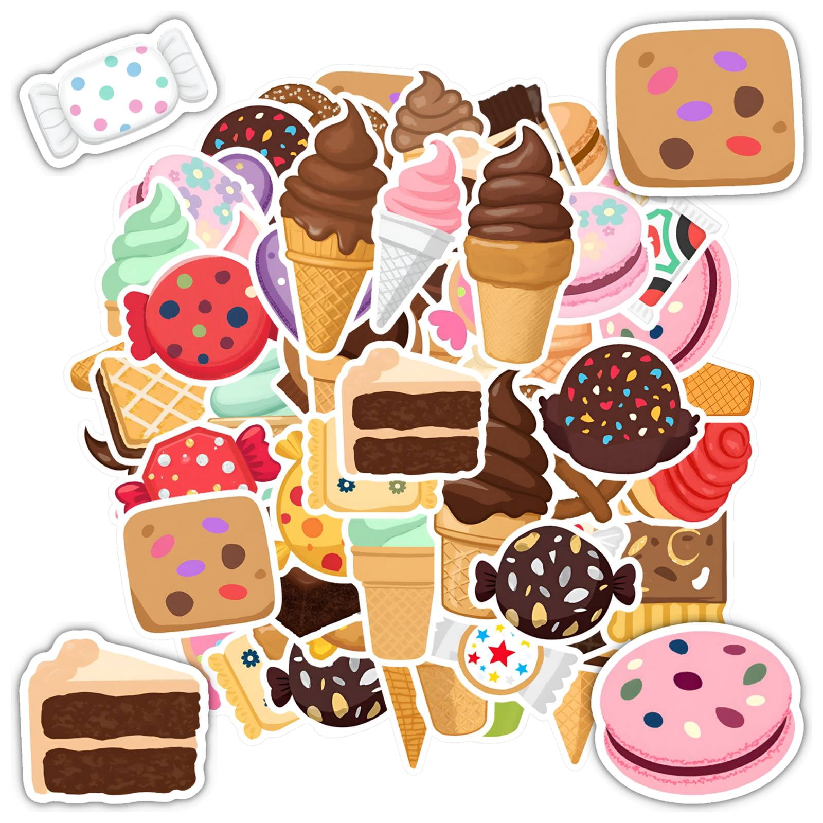 35pcs-50pcs Sweet Dessert Stickers Candy Gift Kids Stickers for Luggage ...