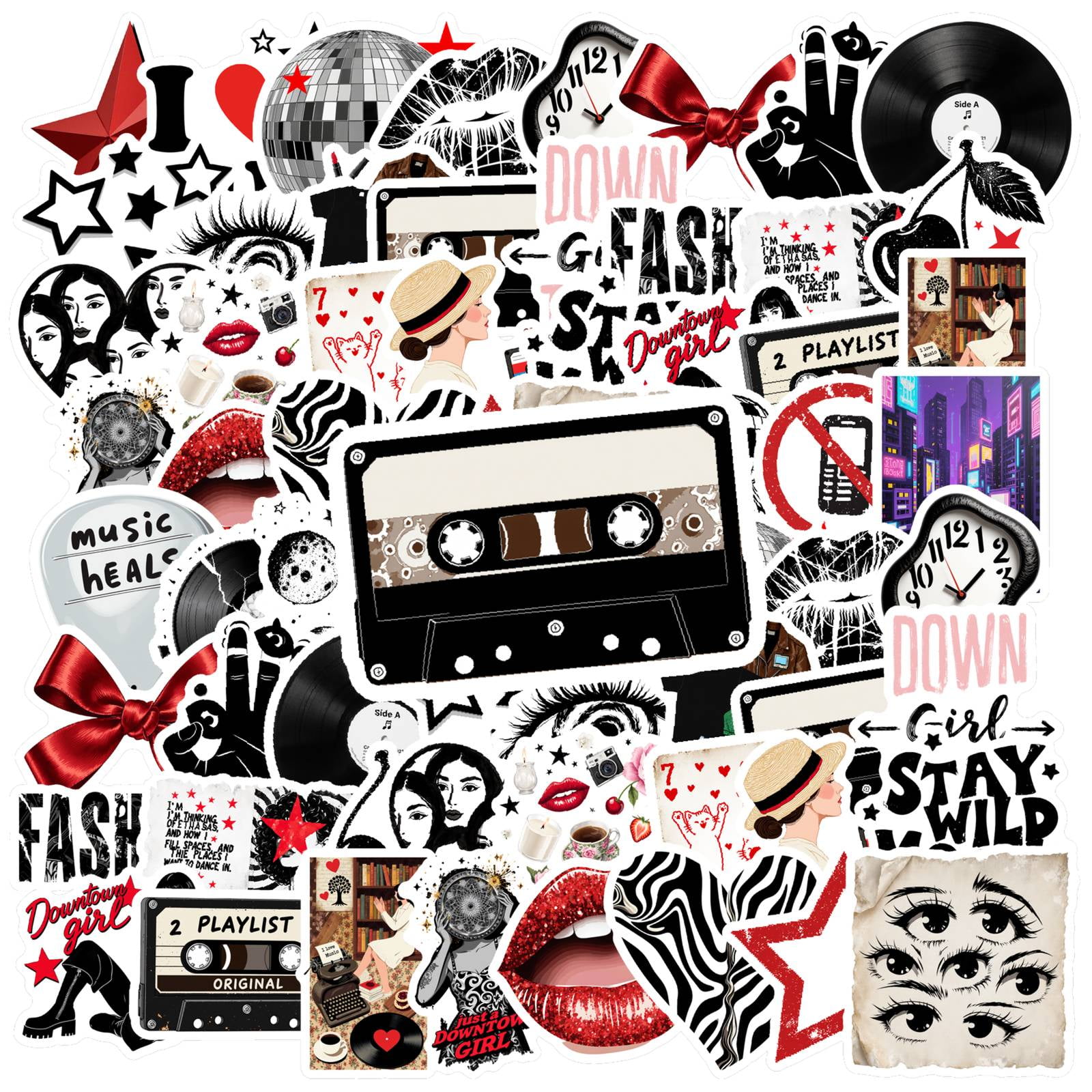 35pcs-50pcs Urban Stickers Vinyl Culture Stickers Retro Fashion Decals ...