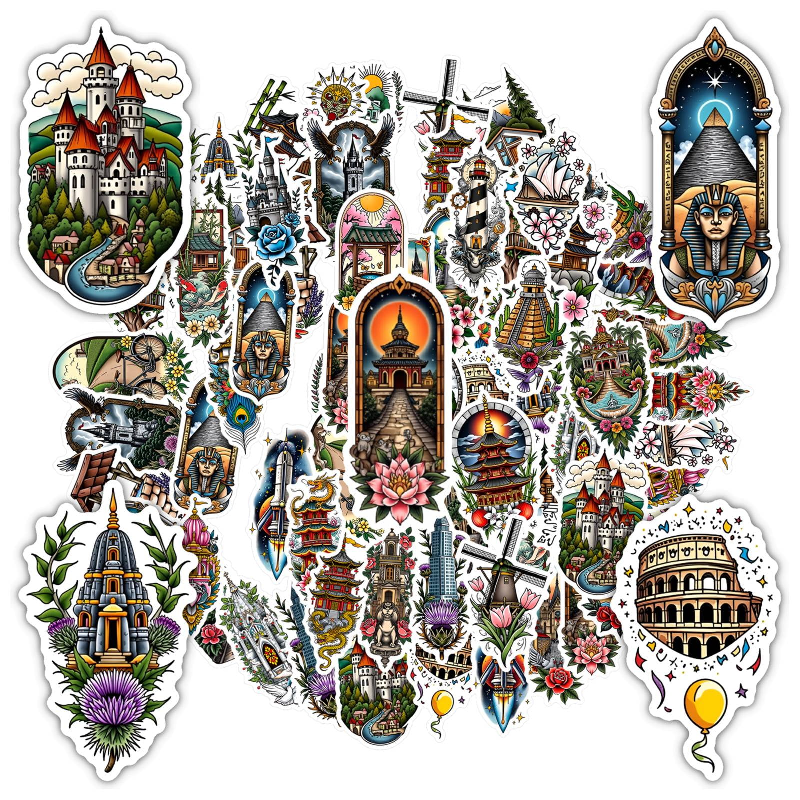 35pcs-50pcs Vintage Architecture Stickers Landmark Stickers Travel ...
