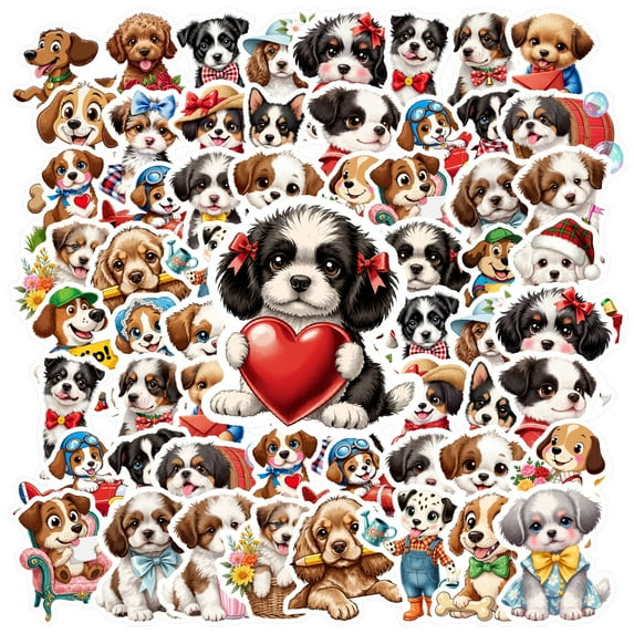 35pcs-70pcs Adorable Puppies Stickers Animal Cartoon Stickers Fun ...