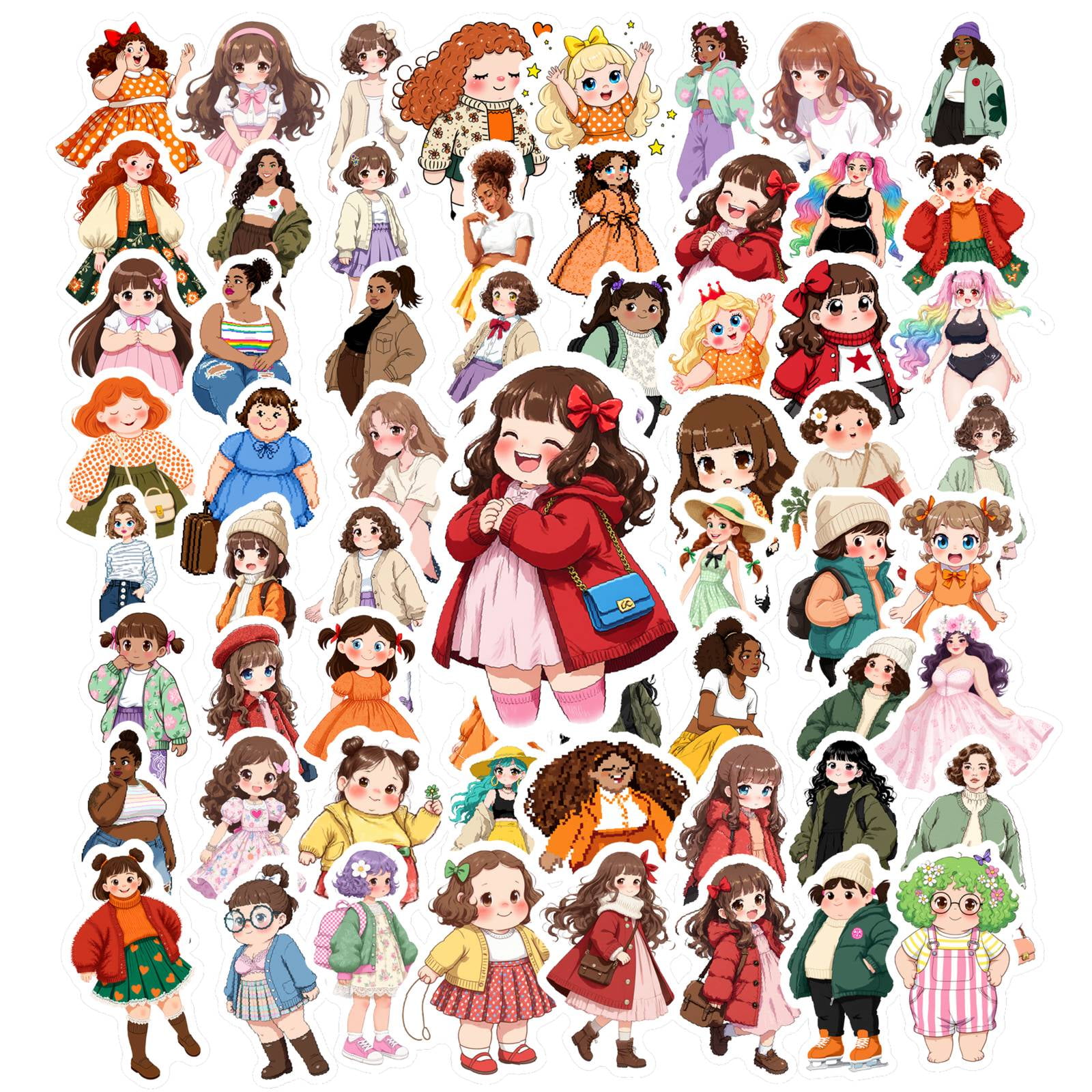 35pcs-70pcs Casual Stickers Fashion Character Stickers Diverse Stickers ...