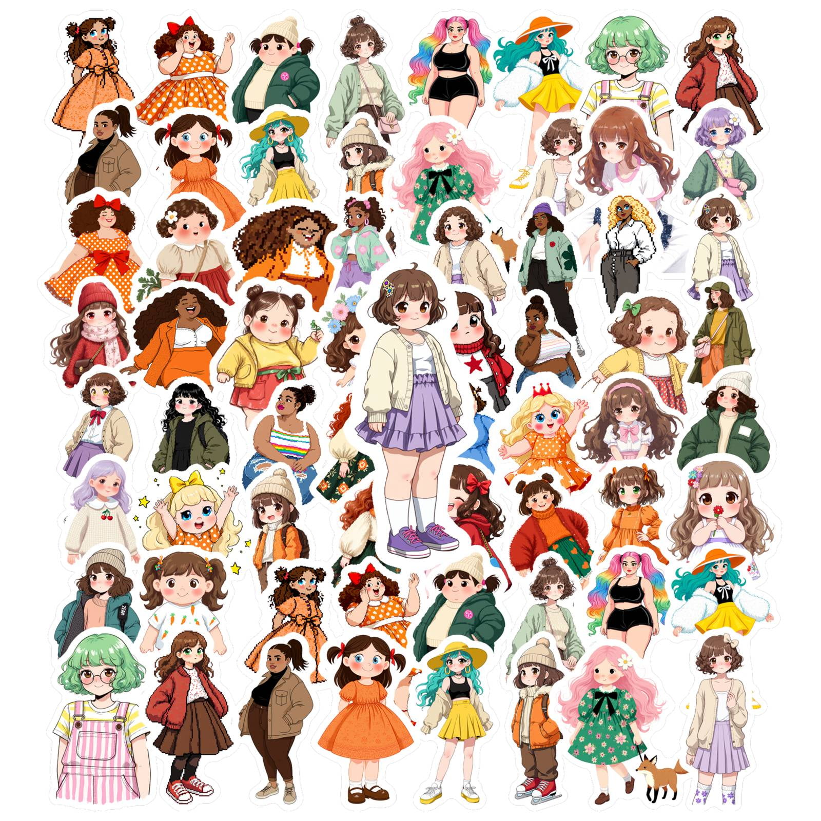 35pcs-70pcs Casual Stickers Fashion Character Stickers Diverse Stickers ...