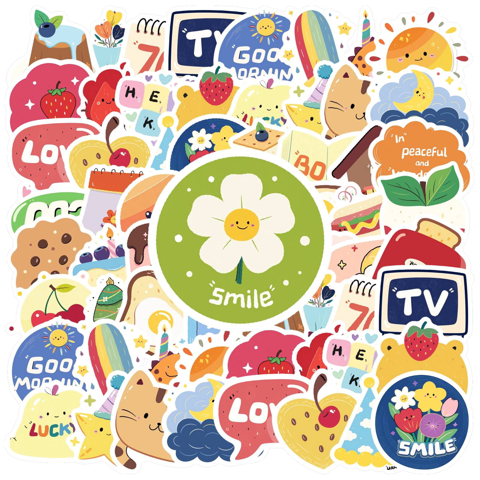 35pcs-70pcs Cute Kids Stickers Animal DIY Stickers Food Stationery ...