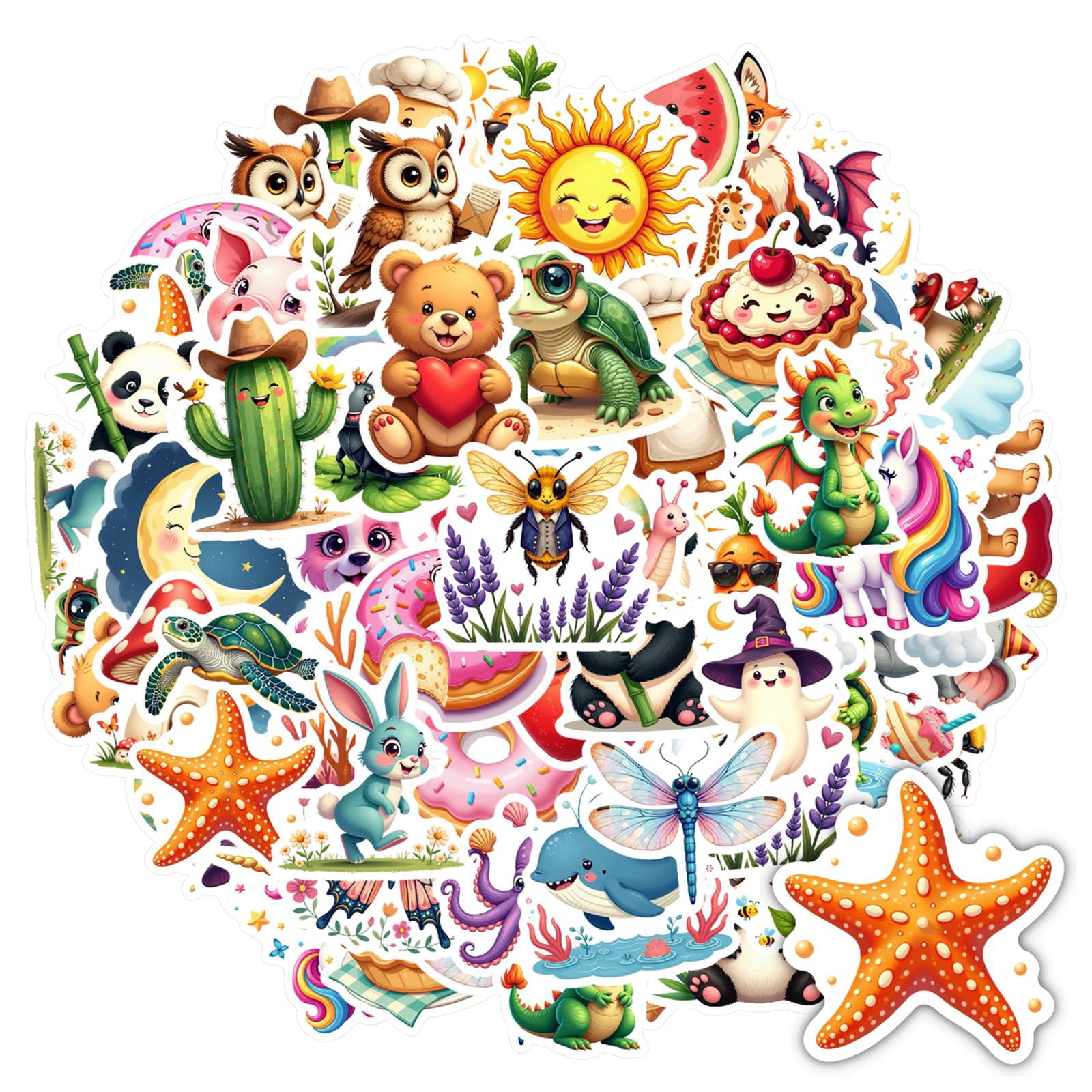 35pcs-70pcs Cute Stickers Animal Kids Stickers Playful Stationery ...
