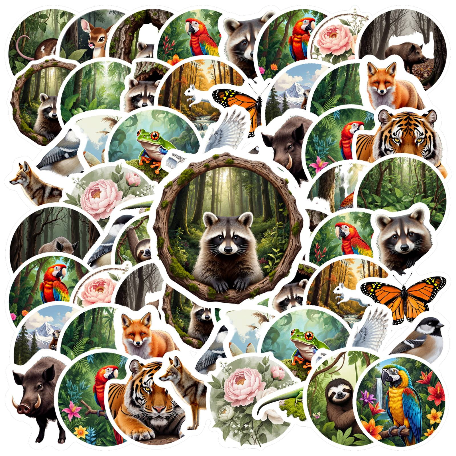 35pcs-70pcs Delicate Stickers Animal Forest Stickers Wildlife Funny ...