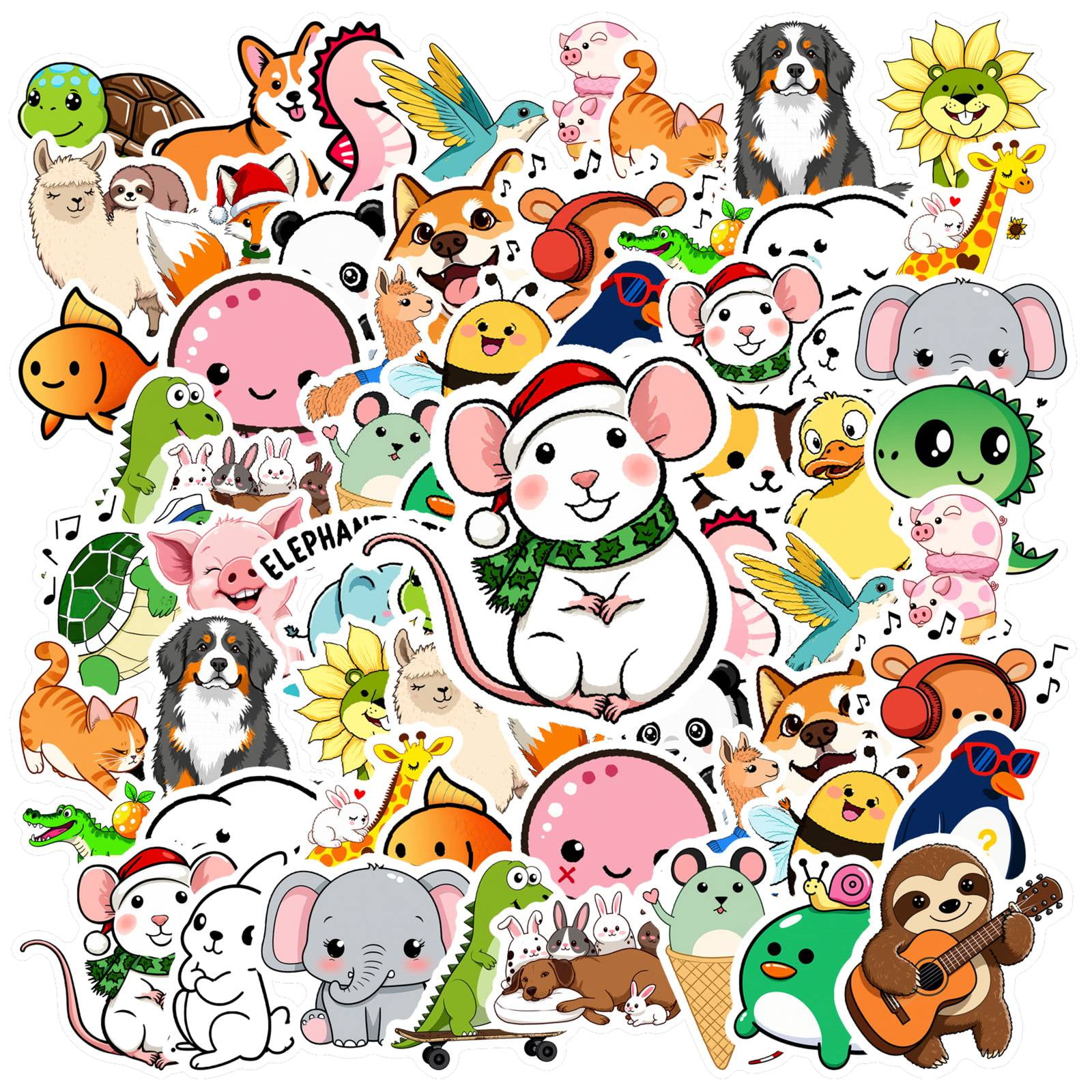35pcs Adorable Animal Stickers Cartoon Kids Stickers for Laptops ...