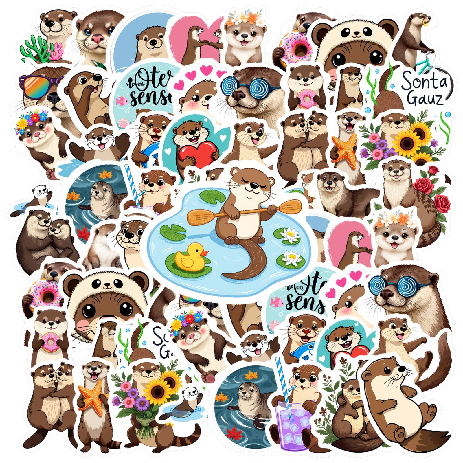 35pcs Adorable Otter Stickers Playful Animals PVC Stickers for ...