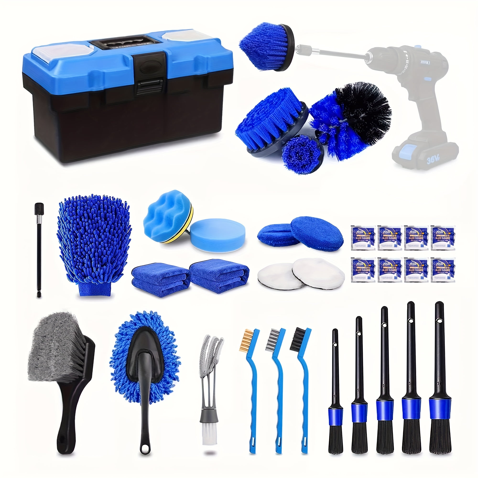 35pcs Car Detail Kit Car Wash & Cleaning Tool Kit for Interior Exterior ...