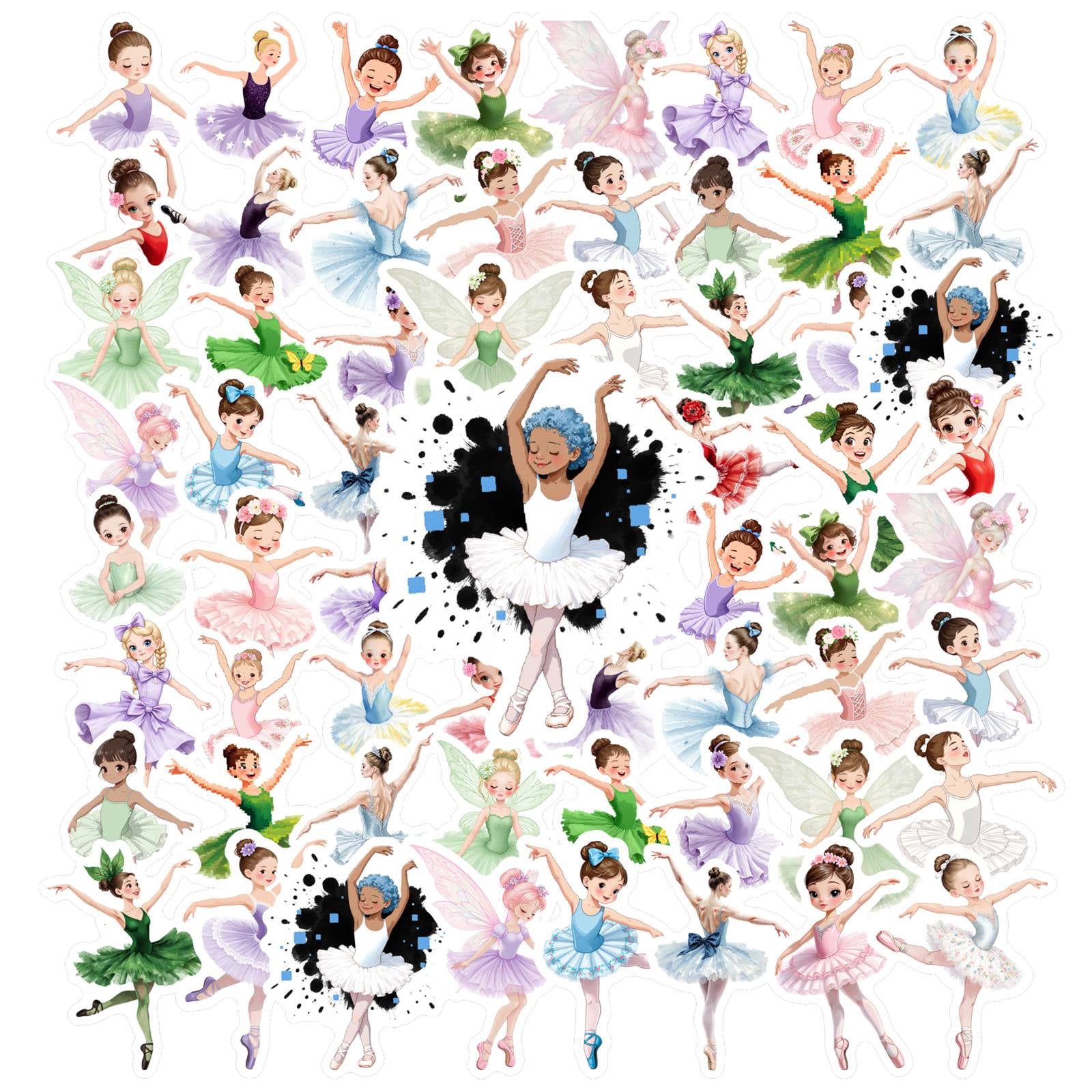 35pcs Charming Ballerina Stickers Elegant Fairy Stickers Playful Kids ...