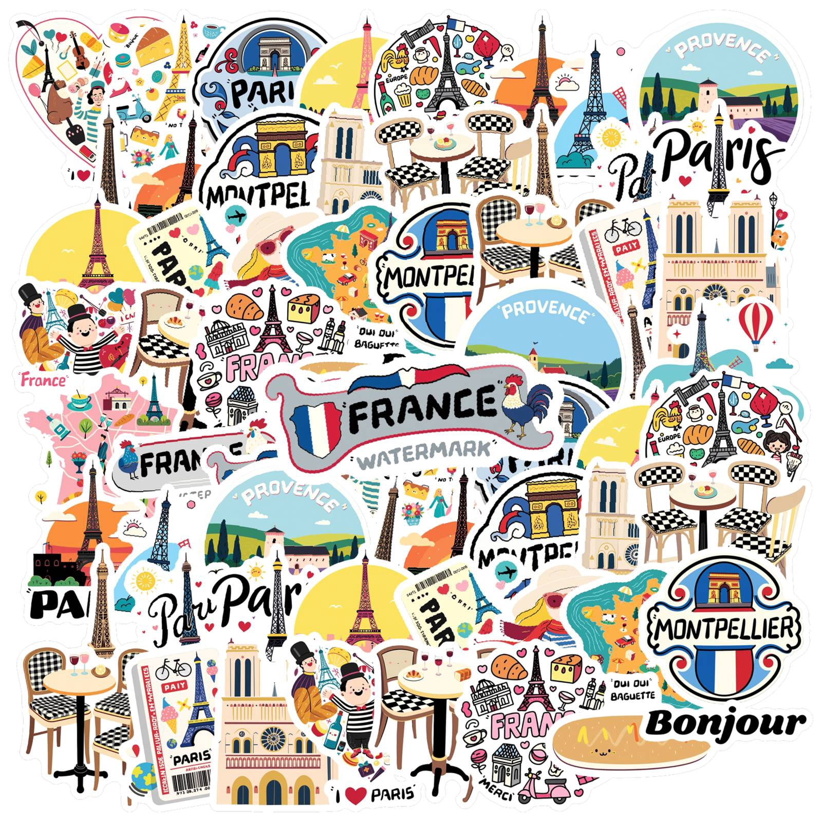 35pcs Charming Paris Stationery Stickers Colorful Travel Stickers ...
