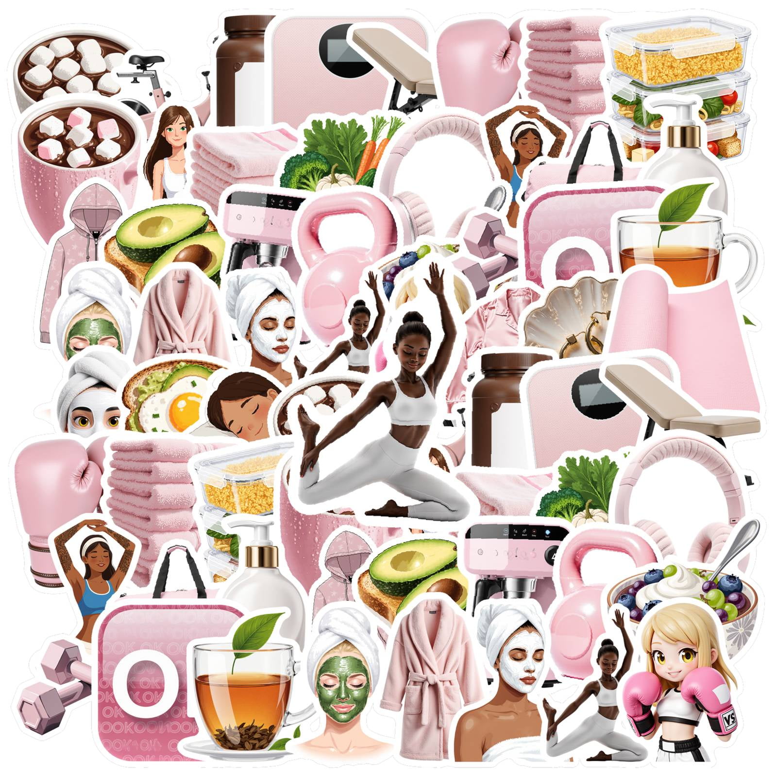35pcs Colorful Fitness Stickers Yoga Stationery Stickers Healthy Kids ...