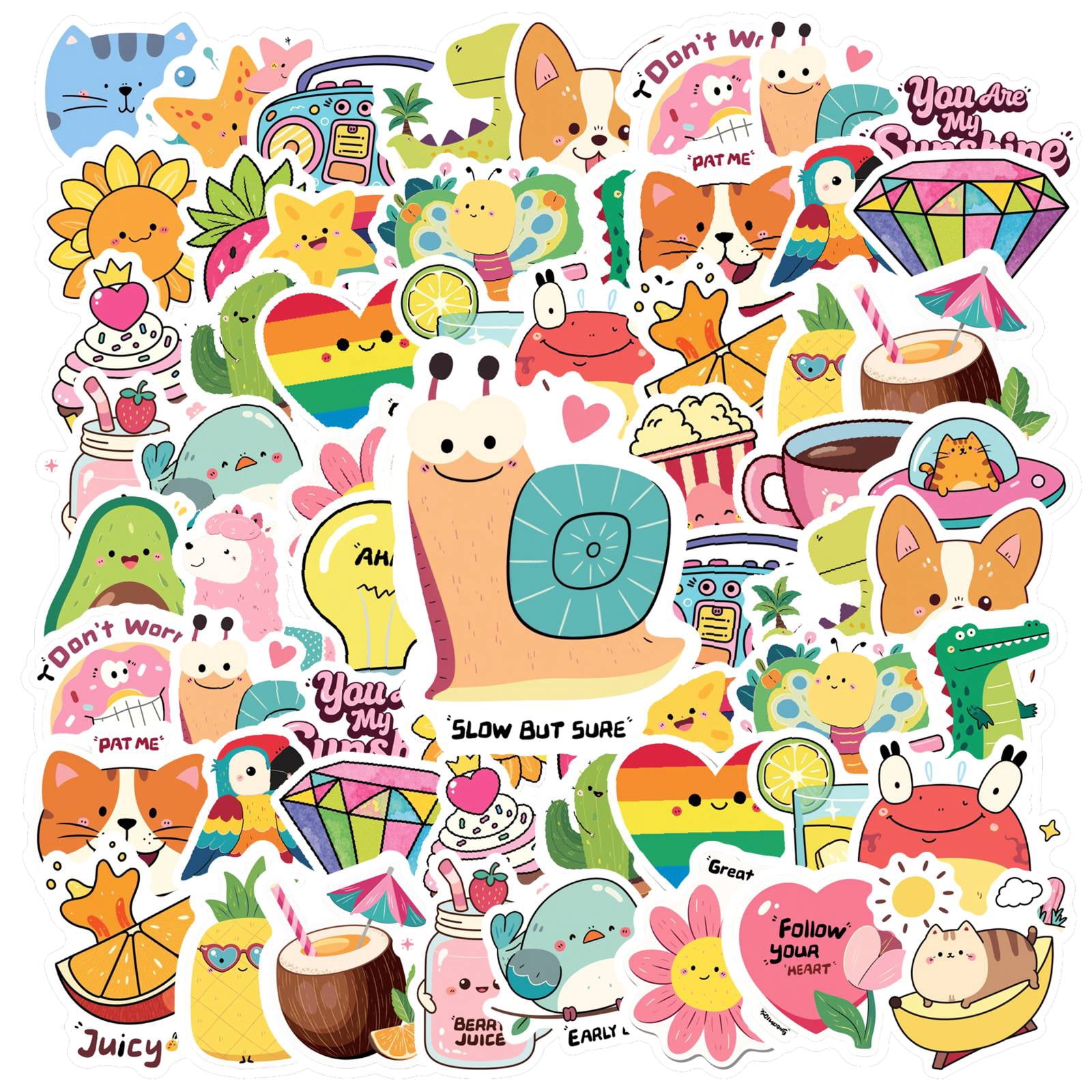 35pcs Colorful Kids Stickers Funny Animals Kids Stationery Stickers for ...