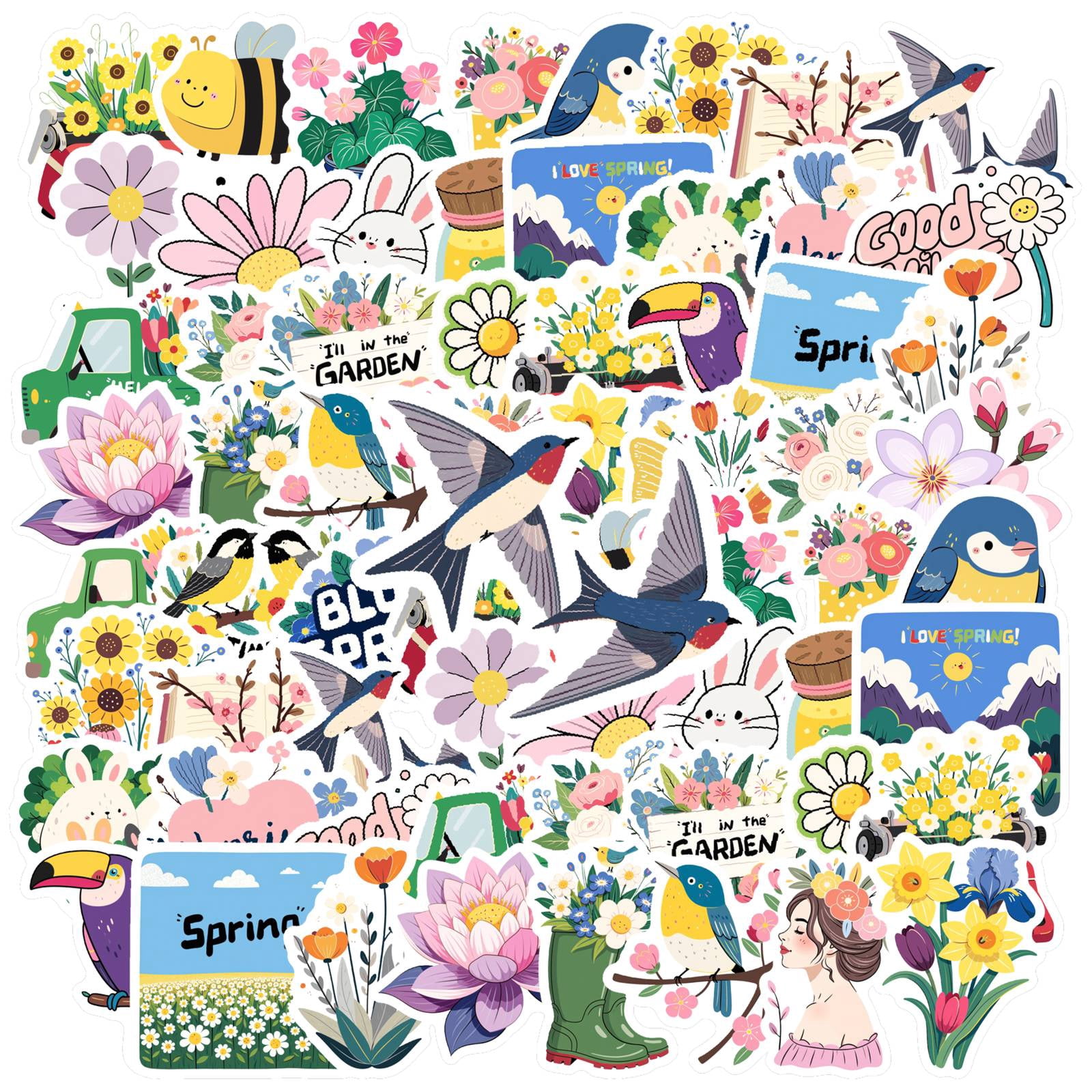 35pcs Colorful Stationery Stickers Cute Kids Stickers Floral Kids ...