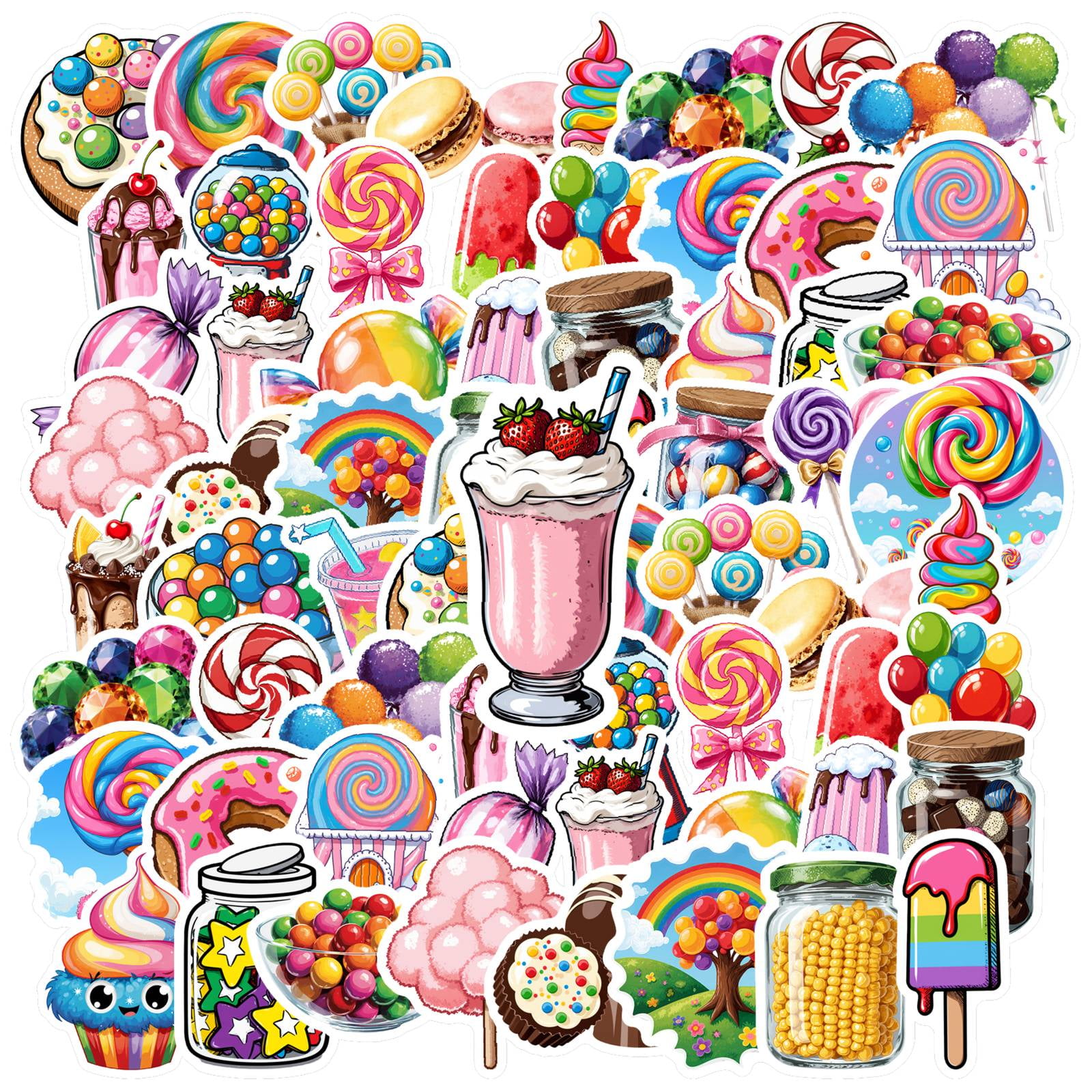 35pcs Colorful Stickers Kids Sweets Stationery Stickers Ice Cream Cute ...